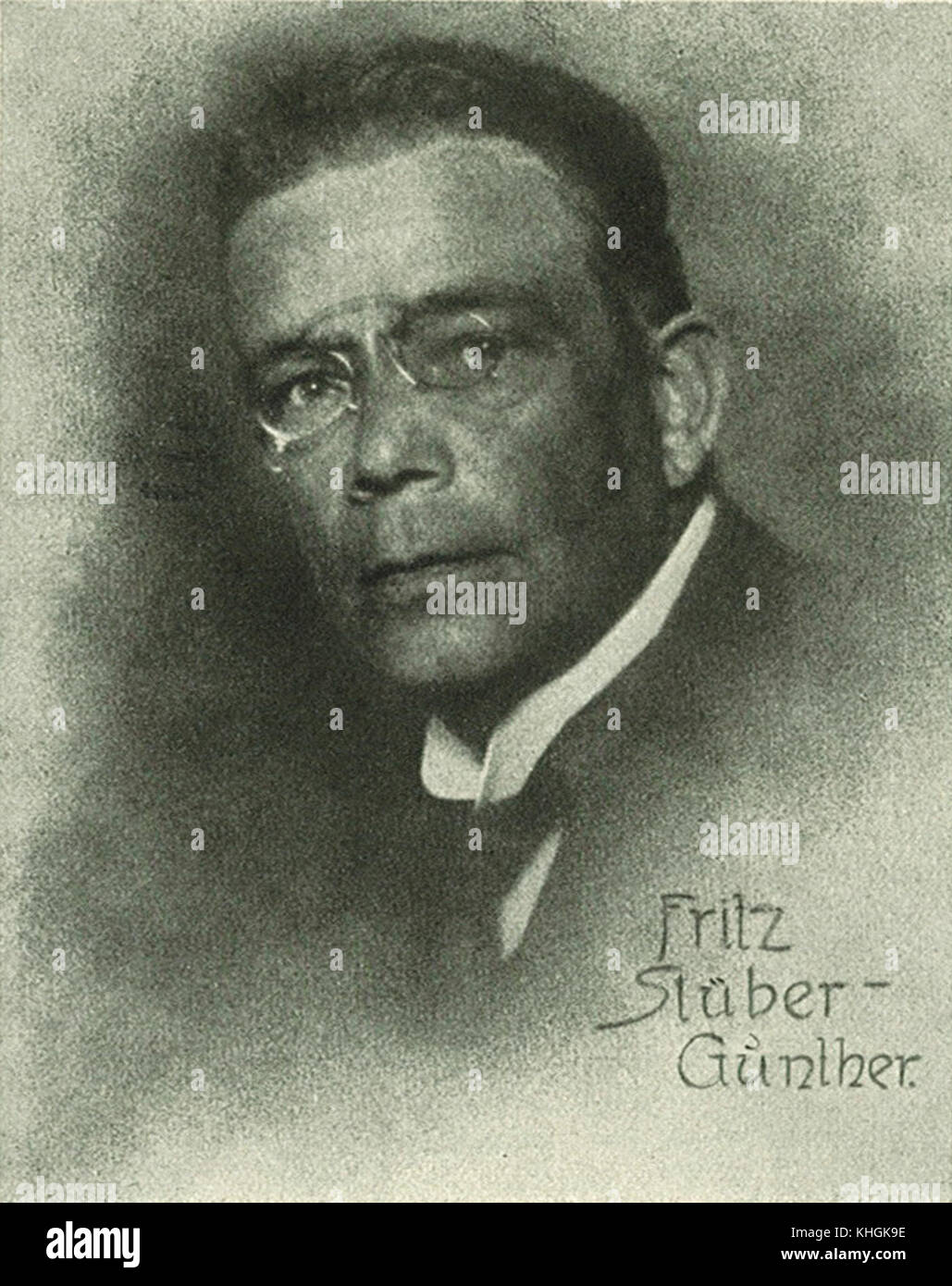This portrait of Fritz Stueber-Gunther captures him in a formal setting ...