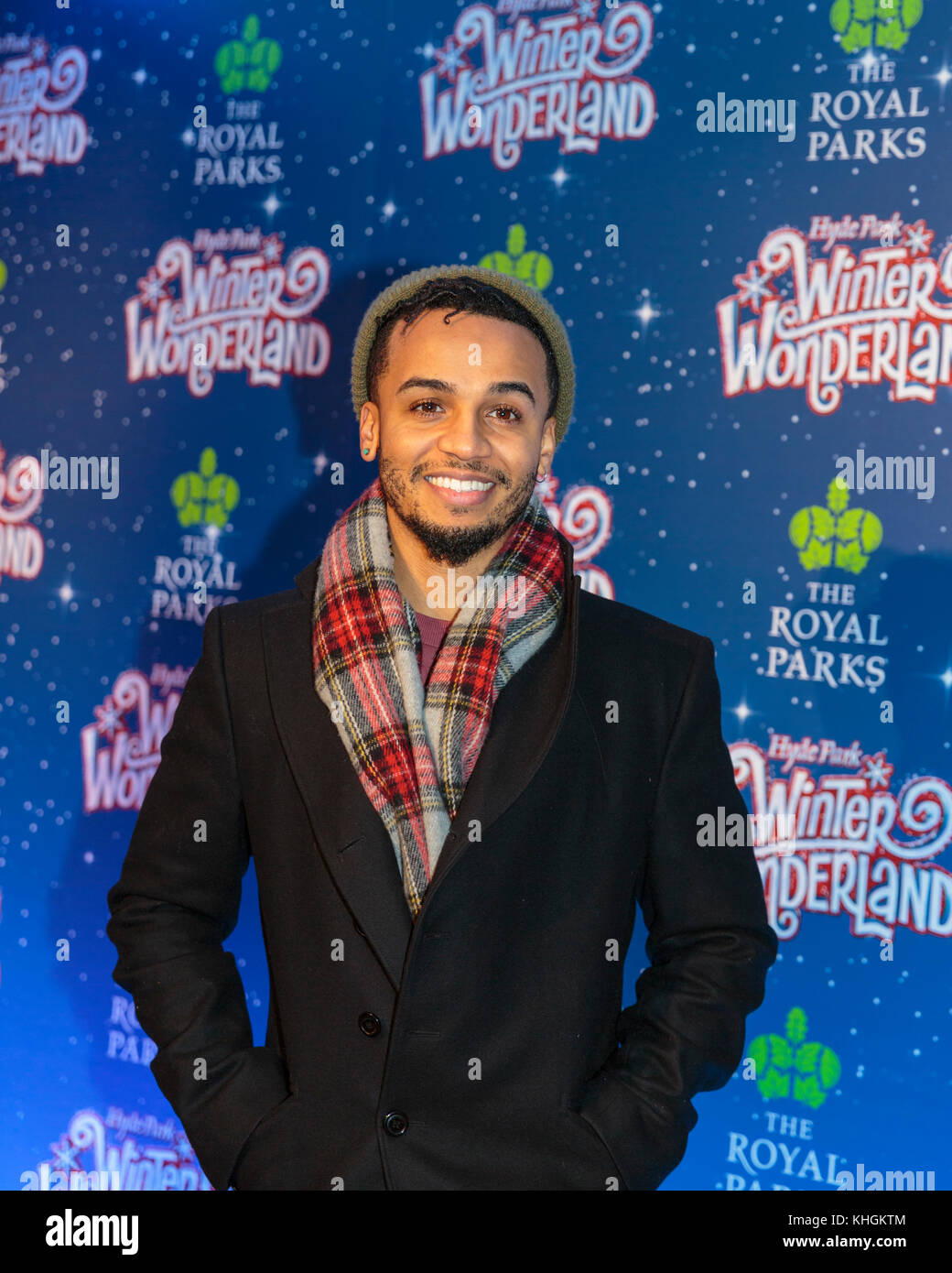 Hyde Park, London, 16th Nov 2017. Aston Merrigold, singer and former ...