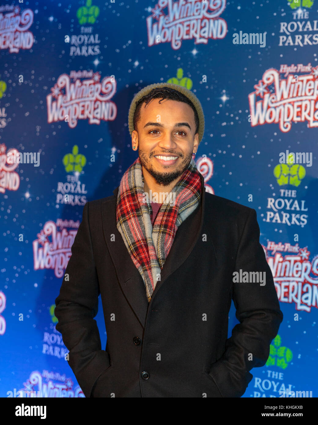 Hyde Park, London, 16th Nov 2017. Aston Merrigold, singer and former ...