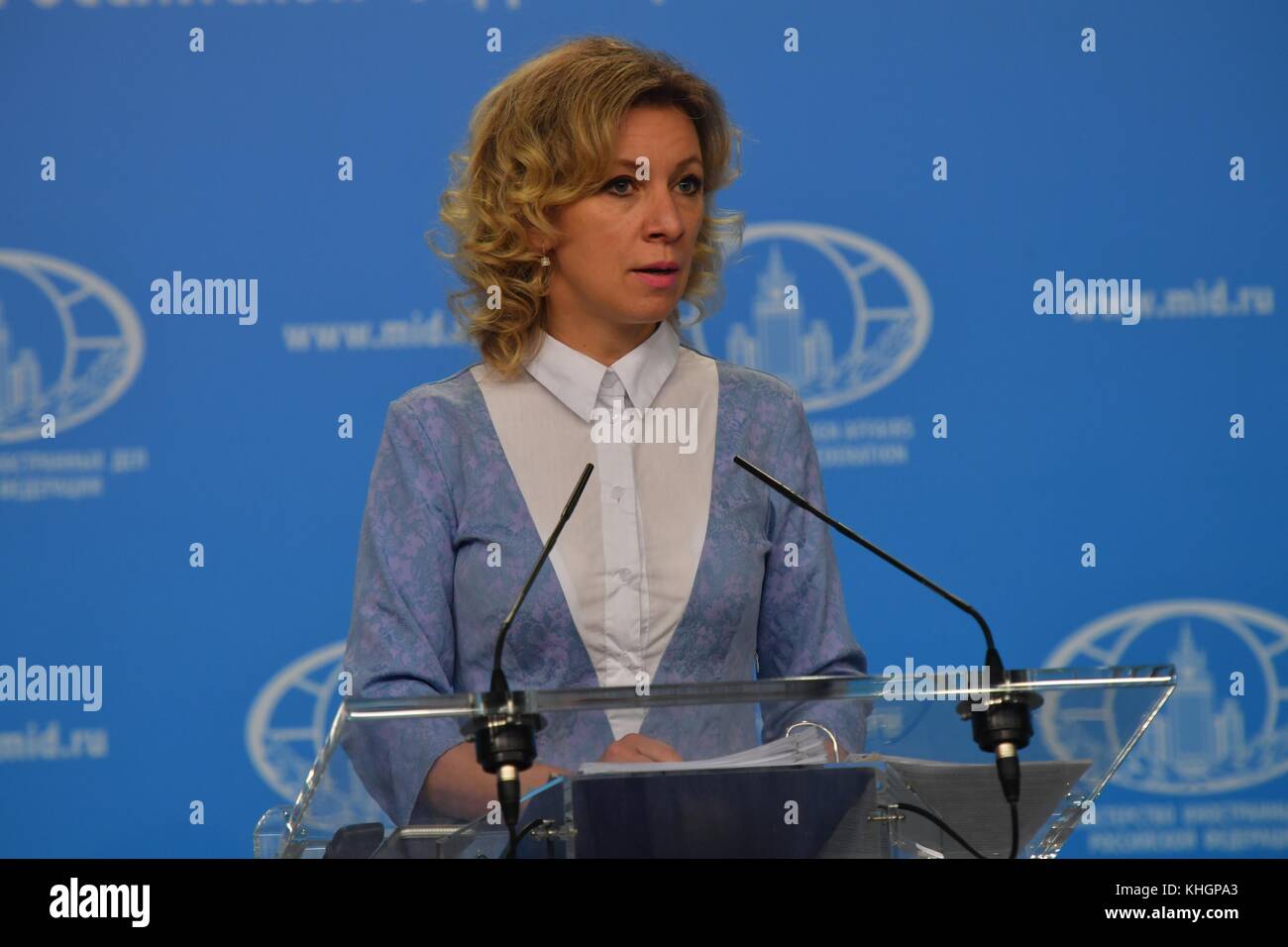 Moscow, Russia. 16th Nov, 2017. Russian Foreign Ministry Spokesperson ...