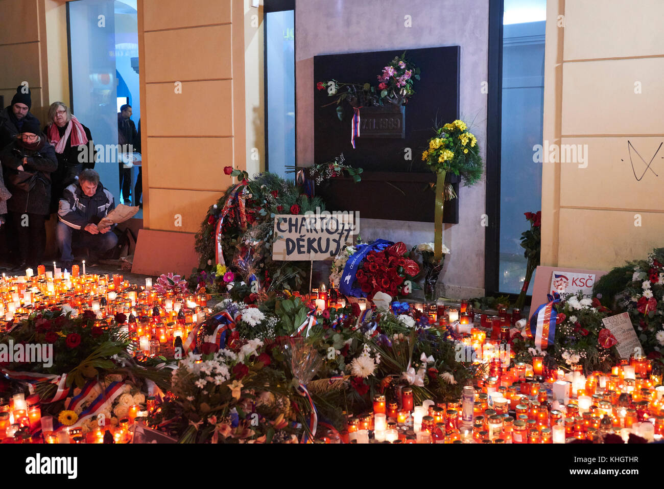Prague, Czech Republic, 17 November 2017. Narodni street during the ...