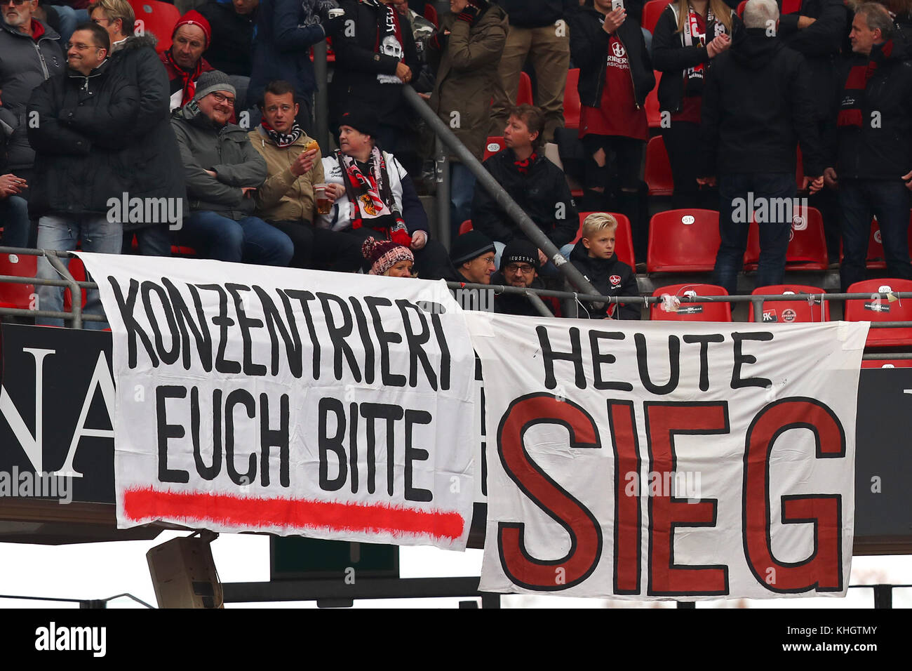 Nuremberg, Germany. 18th Nov, 2017. Banners drawn by fans reading ...