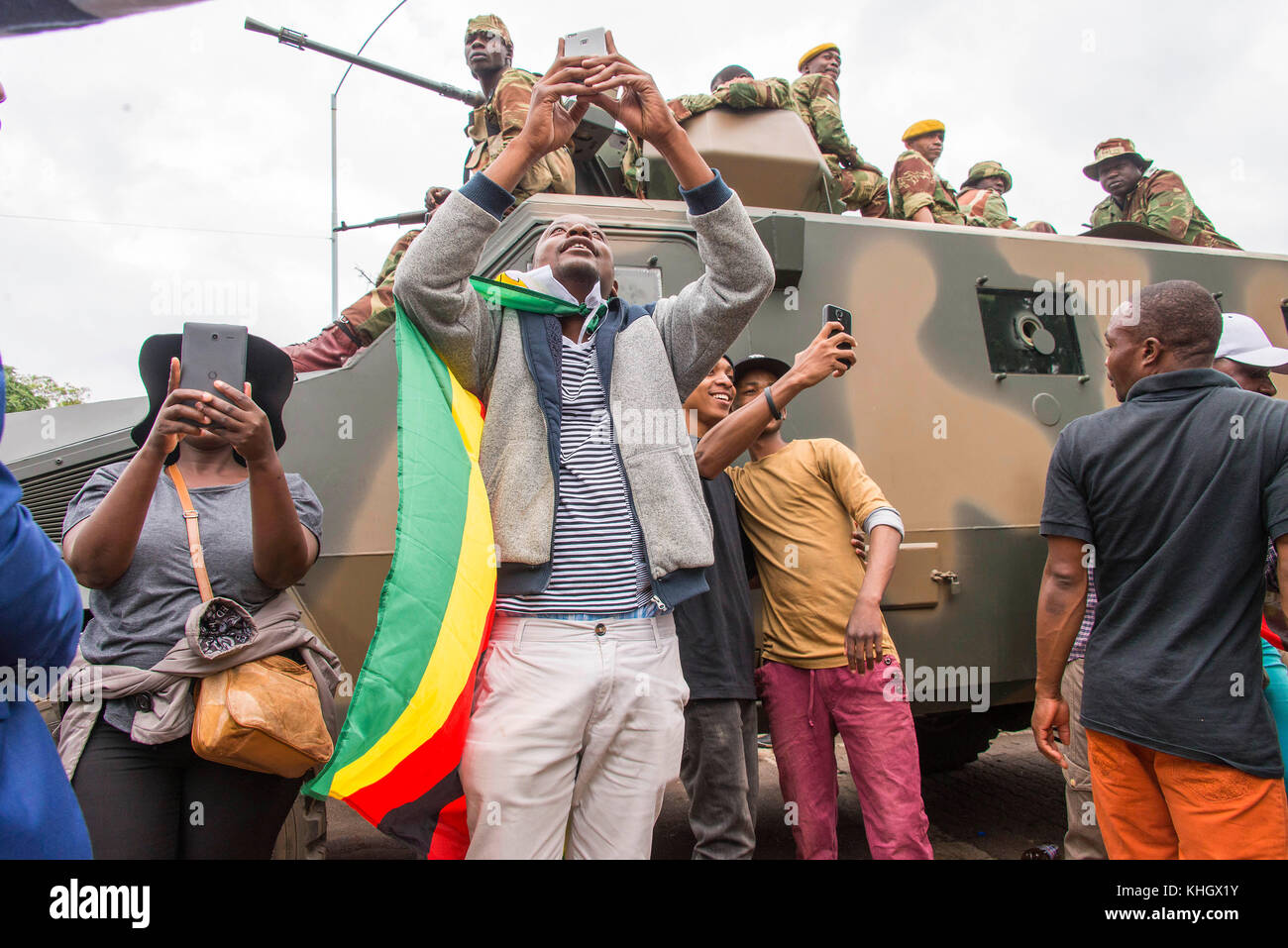 Zimbabwe demonstration military coup protest marching anti mugab hi-res ...