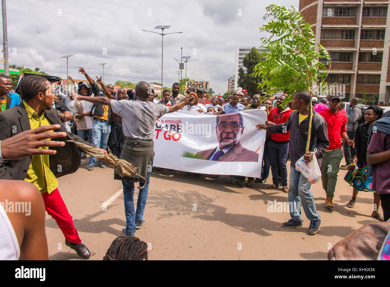 Harare, Zimbabwe. 17th November, 2017. Zimbabwe demonstration military ...