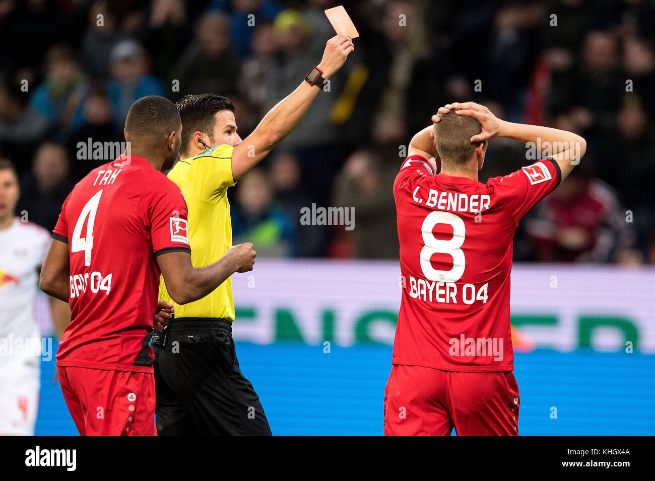 Leverkusen, Germany. 18th Nov, 2017. Leverkusen's Benjamin Henrichs ...