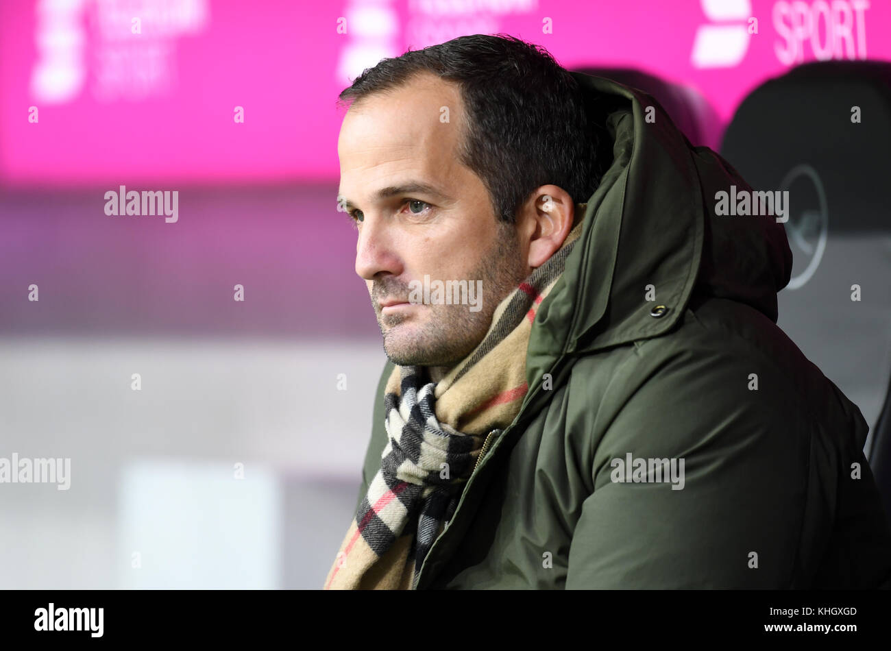 Munich, Germany. 18th Nov, 2017. Augsburg's coach Manuel Baum during ...