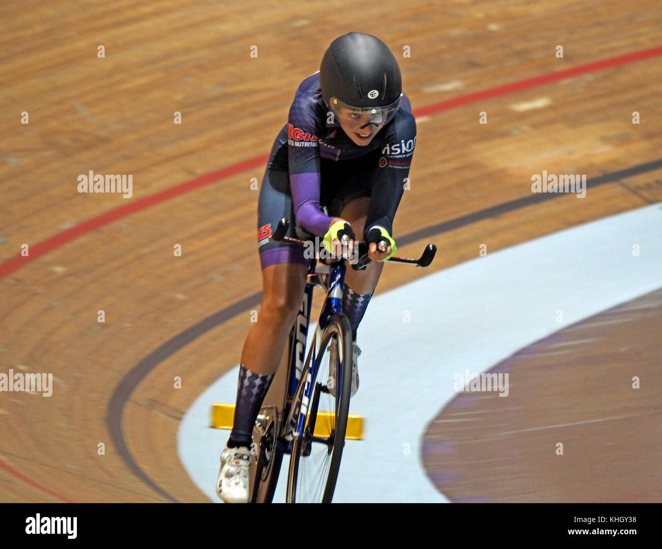 Action in the women's pursuit sprint heats at the British Universities ...