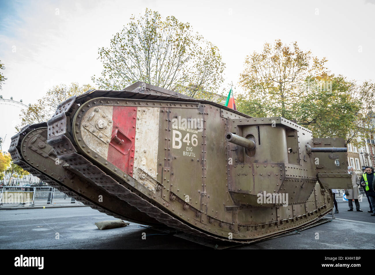London, UK. 19th Nov, 2017. A replica First World War Mark IV tank used ...