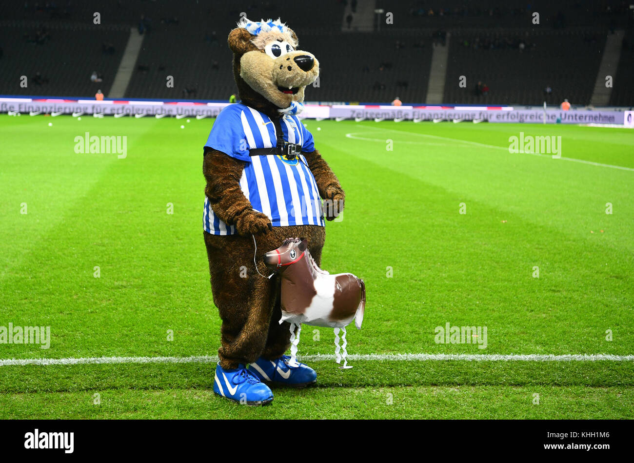 Berlin, Germany. 18th Nov, 2017. Hertha's mascot Herthinho seen during ...