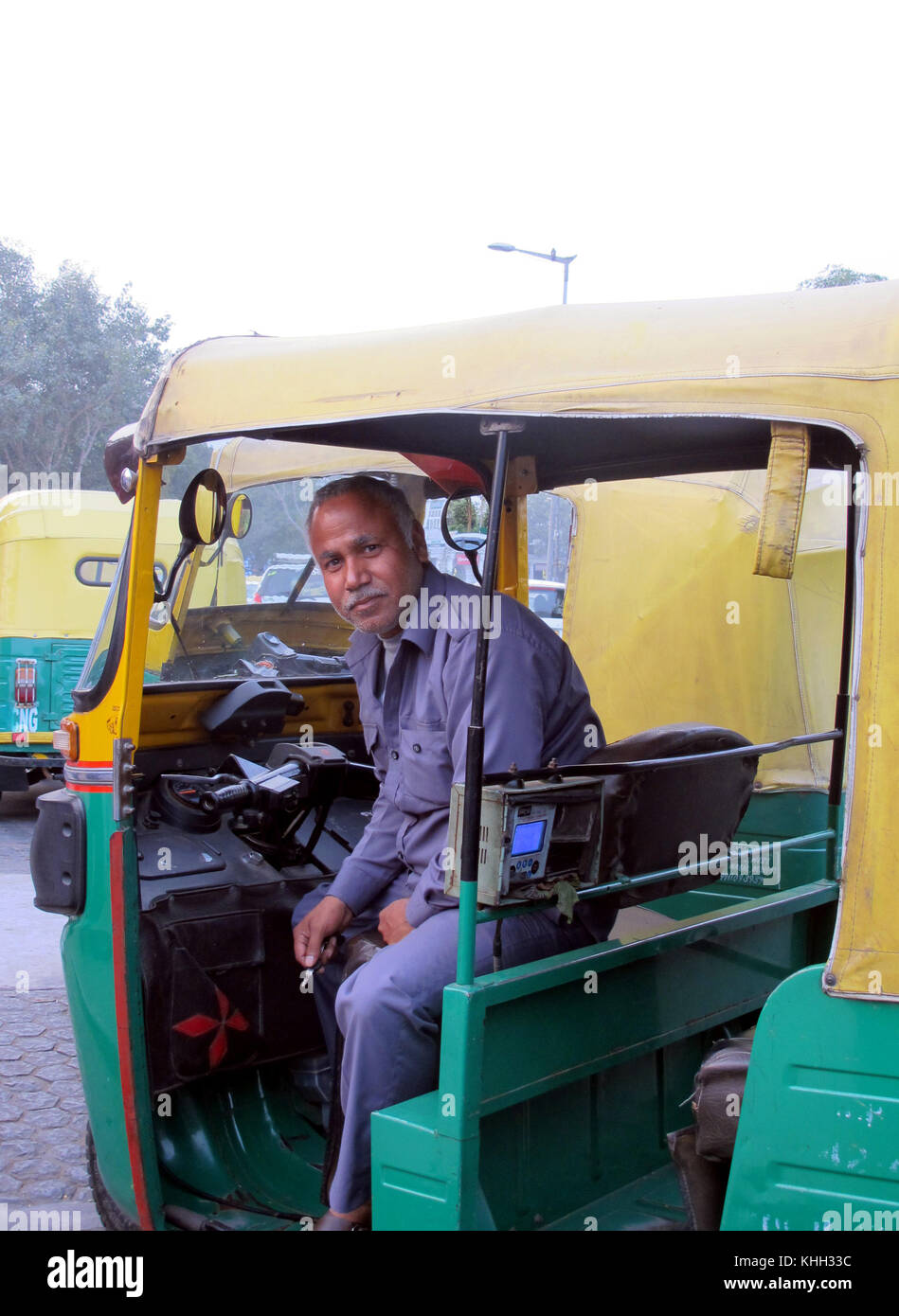 Auto rickshaw driver Aleem Dar sitting on his vehicle in downtown New ...