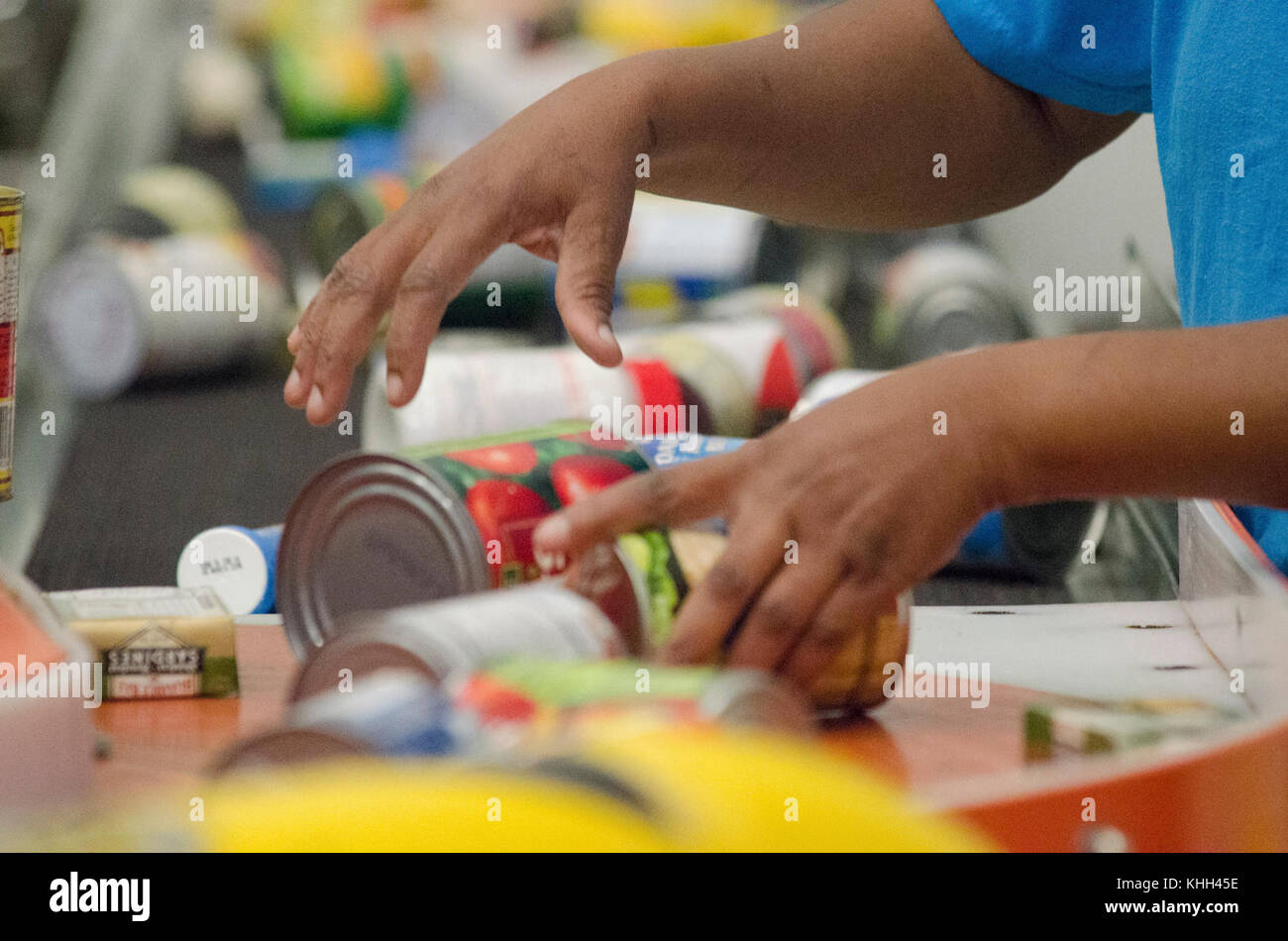 Sorting operations at Capitol Area Food Bank in Washington, D.C. on ...