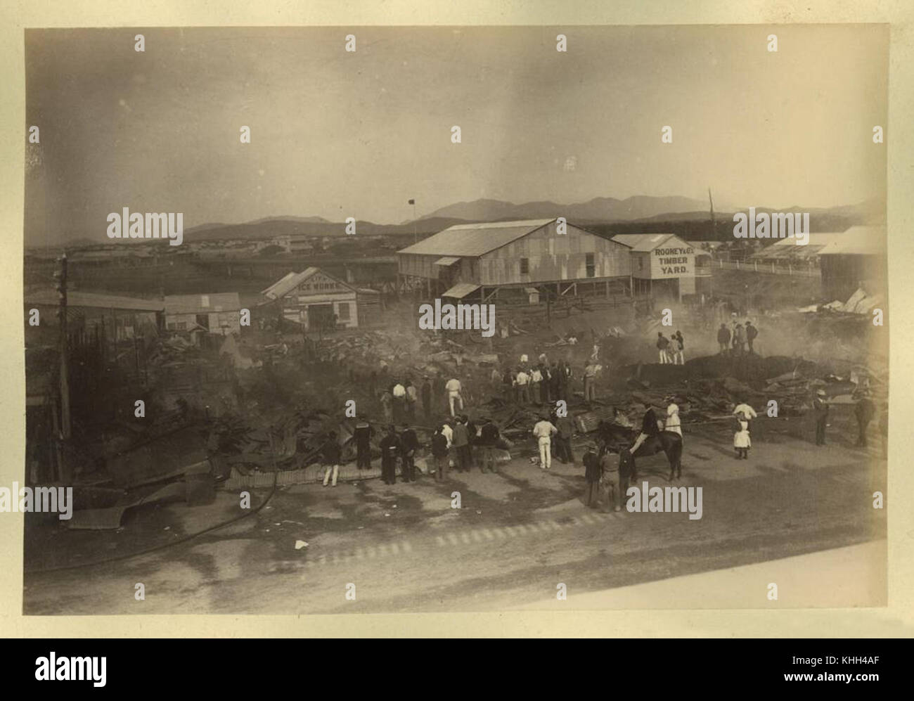 1 242374 Surveying the damage after the Townsville fire, ca. 1896 Stock ...
