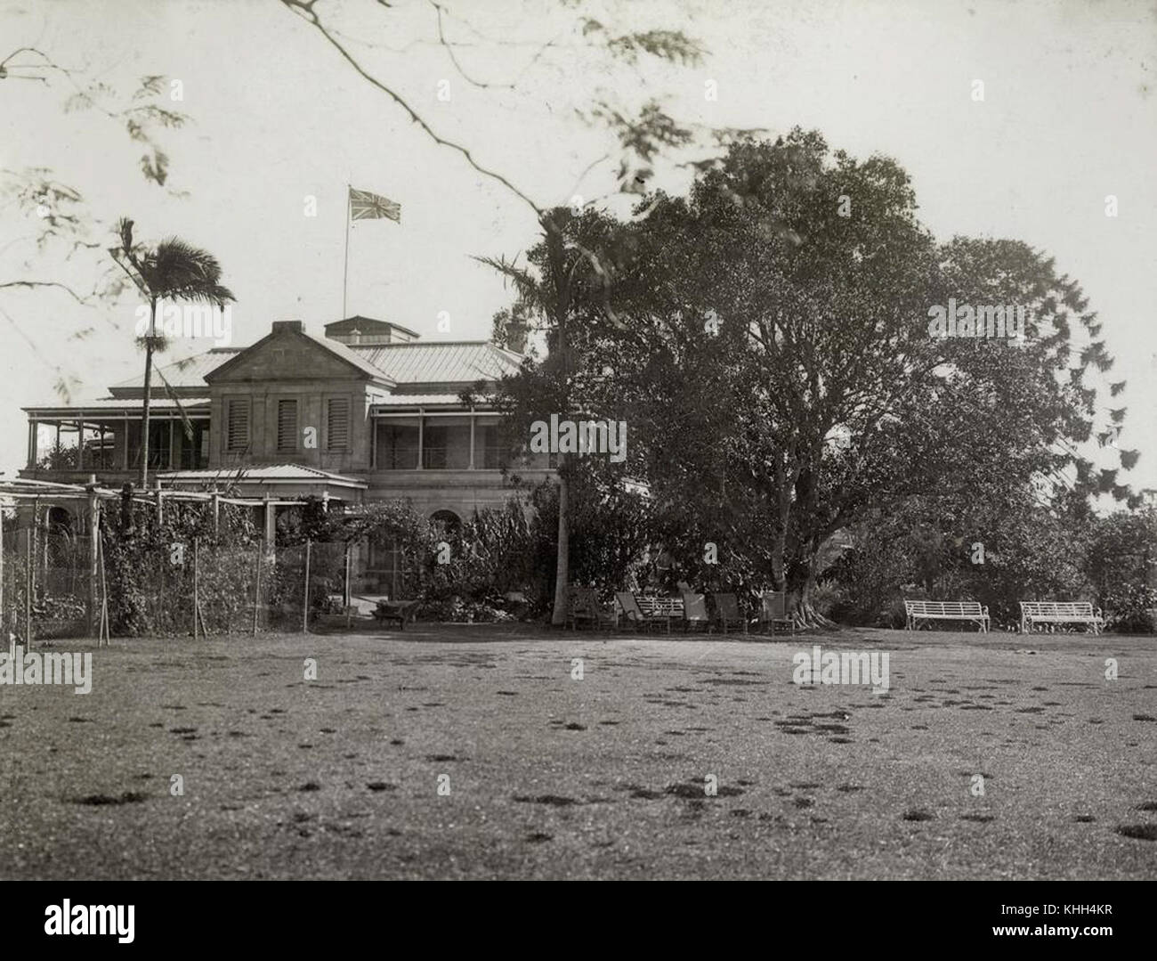 This photograph, taken in 1908, shows the view of the Government House ...