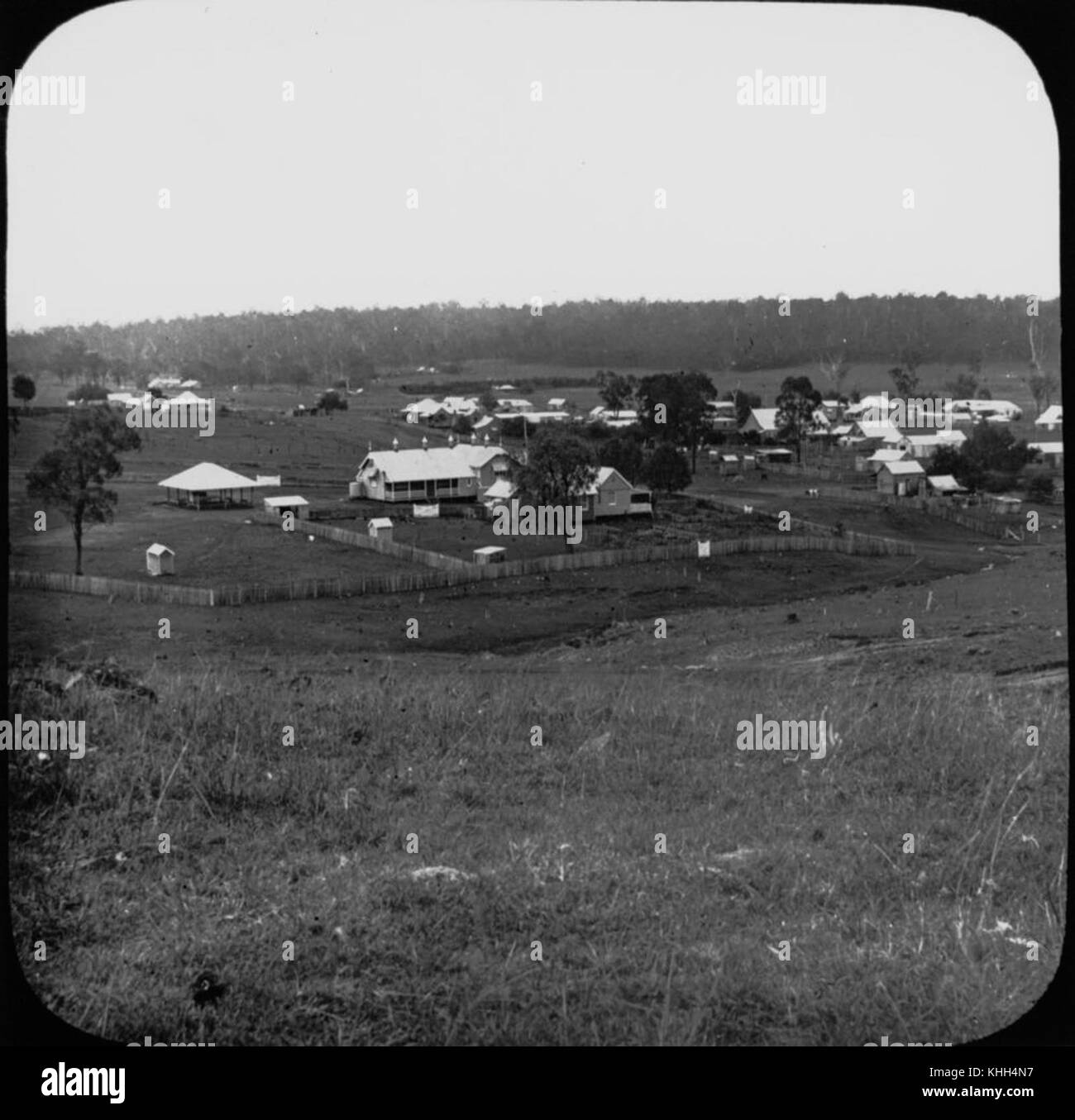 A serene depiction of the town of Eidsvold in 1911, showcasing a ...