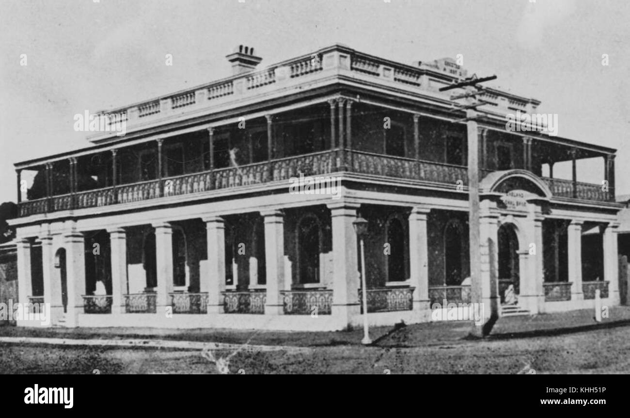 A historic photograph of the Queensland National Bank in Bundaberg ...