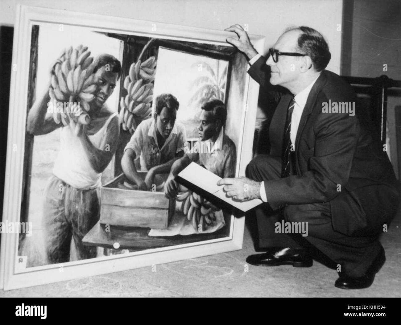 2 138384 Painting by Ray Cooke admired by James Wieneke, ca. 1973 Stock ...