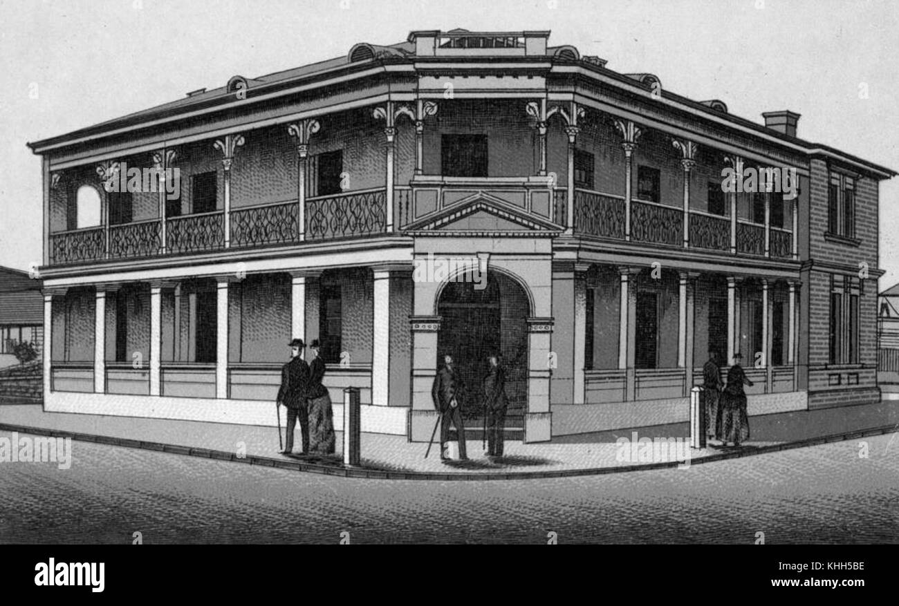 This illustration depicts the Bank of New South Wales building in ...