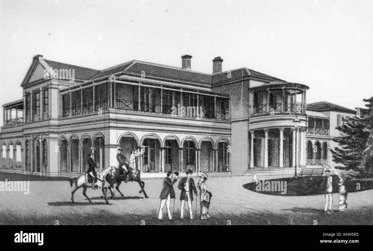 1 159486 Drawing of Government House, Brisbane, ca. 1886 Stock Photo ...