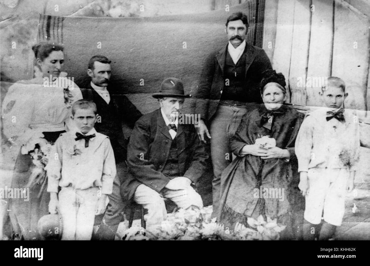 The Flanagan family at their residence in Bigriggan, Queensland, circa ...