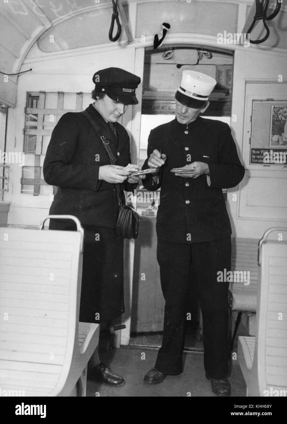 1 151903 New tram conductor recruit in training, Brisbane, 1942 Stock ...