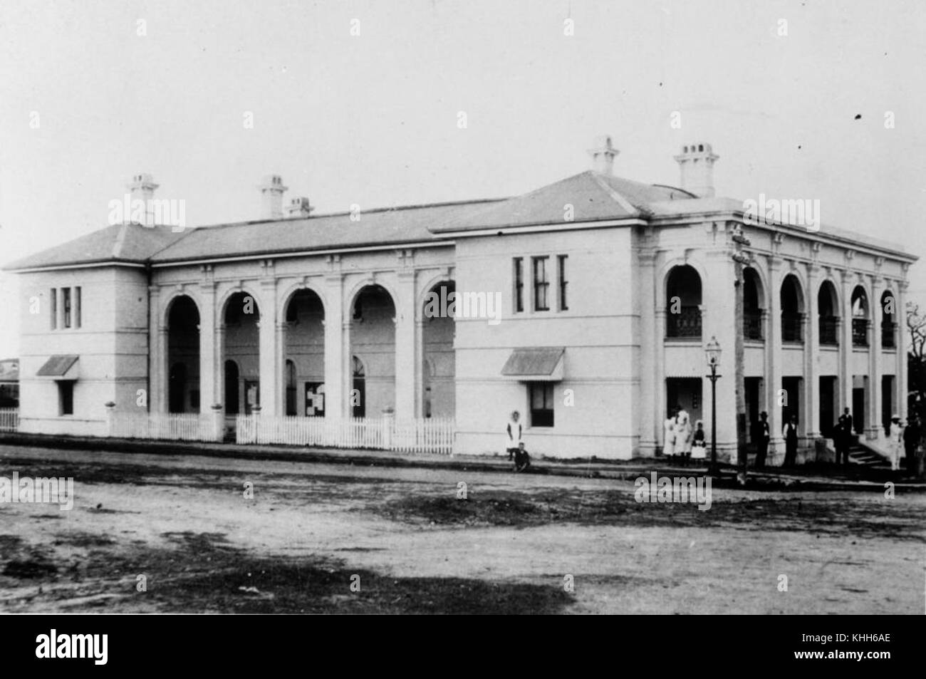 A photograph or illustration of the Court House in Bowen, Queensland ...