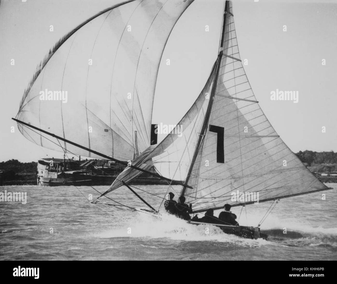 1 296403 Jenny III in full sail on the Brisbane River, ca. 1940 Stock ...
