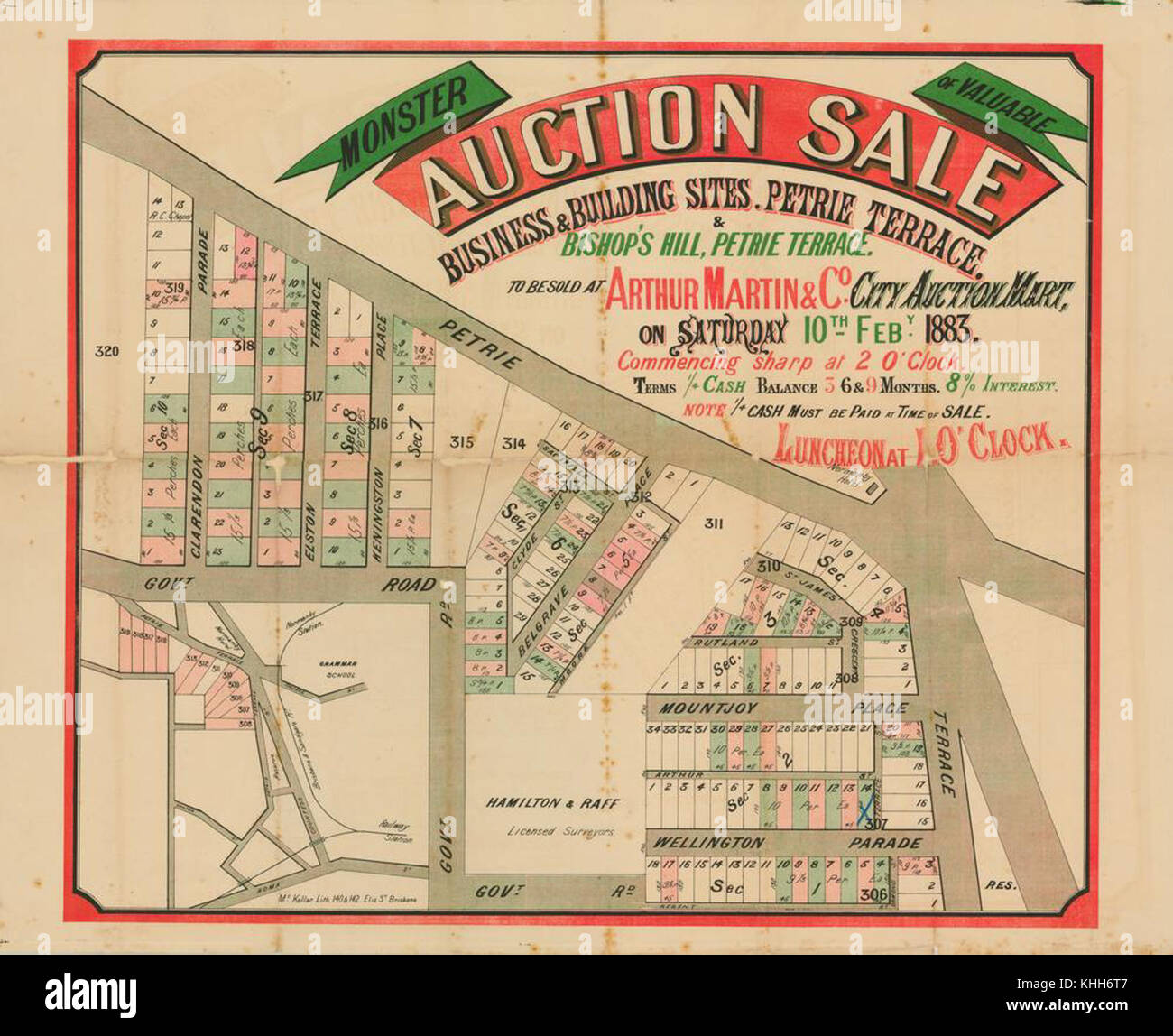 2 262636 Estate map of Bishop's Hill, Petrie Terrace, Brisbane ...