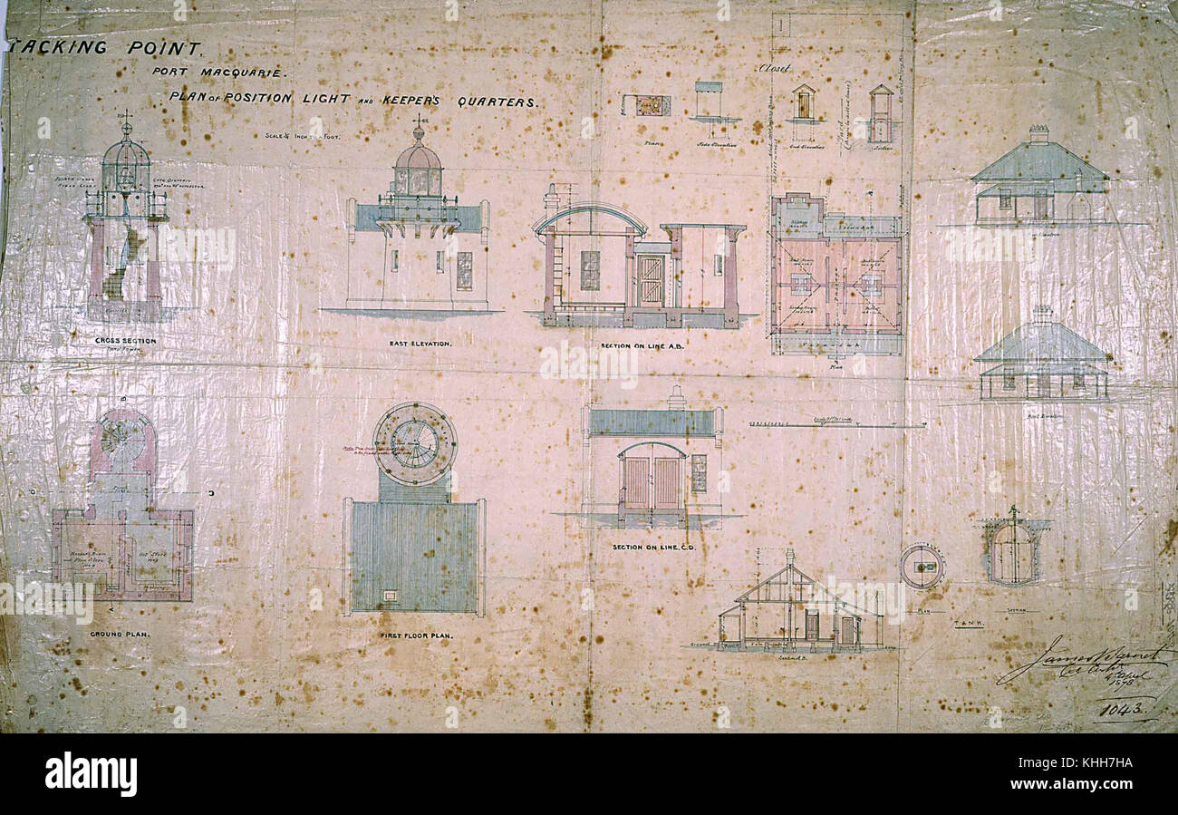 Tacking Point Light, plan of lighthouse and keepers' quarters, 1878 ...