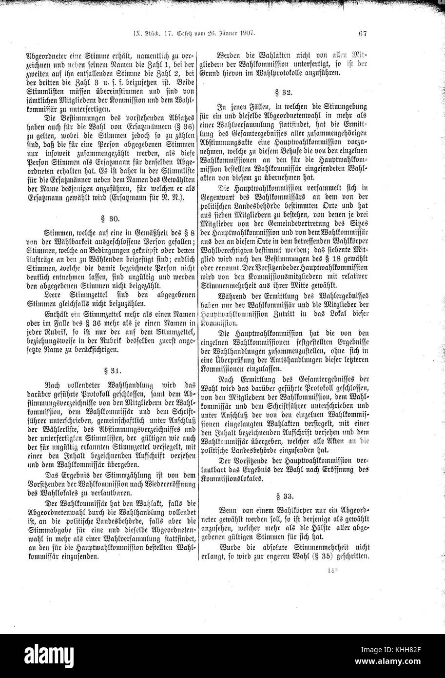 Reichsgesetzblatt (Austria) 1907 0067 Stock Photo - Alamy