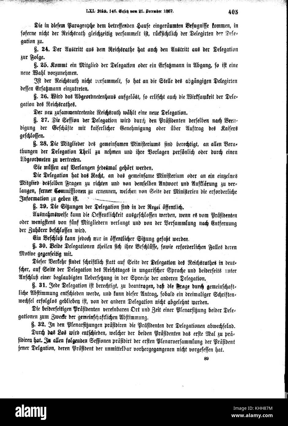 Reichsgesetzblatt (Austria) 1867 0405 Stock Photo - Alamy
