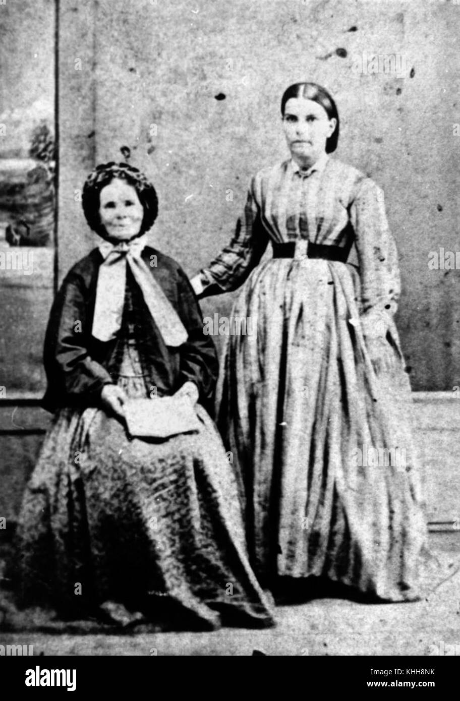 This photograph from around 1868 shows Mary Maddock and her daughter ...