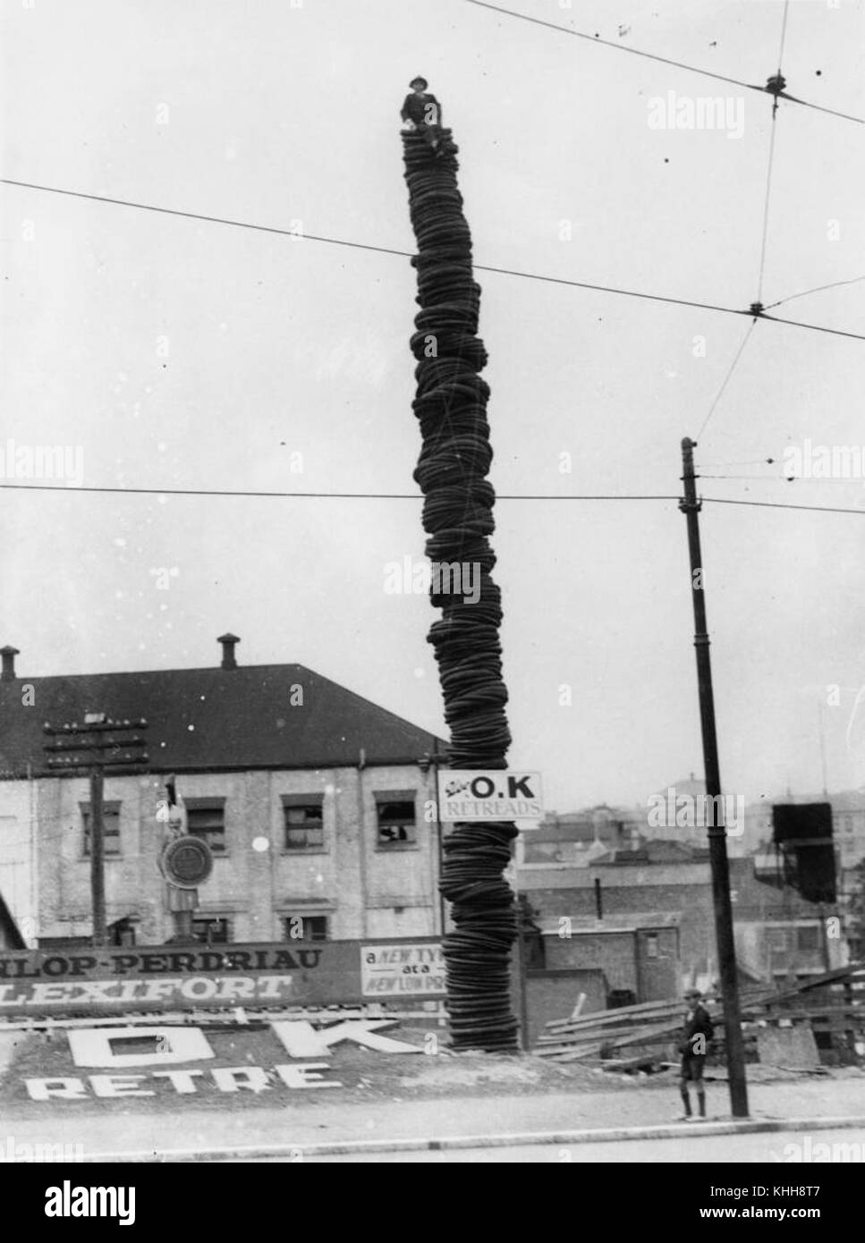 2 111368 Tower of used tyres on Barry Parade, Fortitude Valley ...