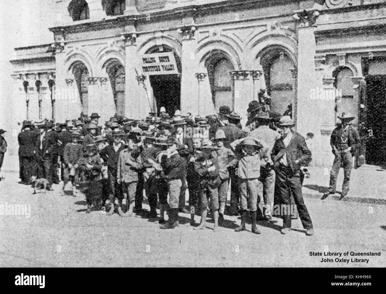 2 52740 Men and boys gather outside the Fortitude Valley polling booth ...