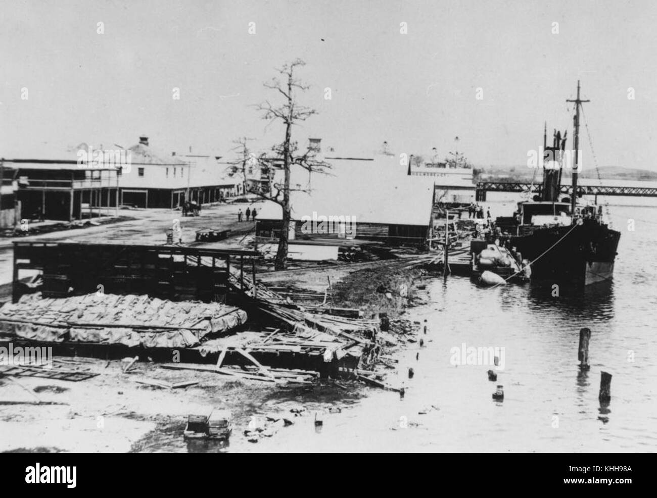 1 41587 Cyclone damage to Croker's Wharf at Mackay , 1918 Stock Photo ...