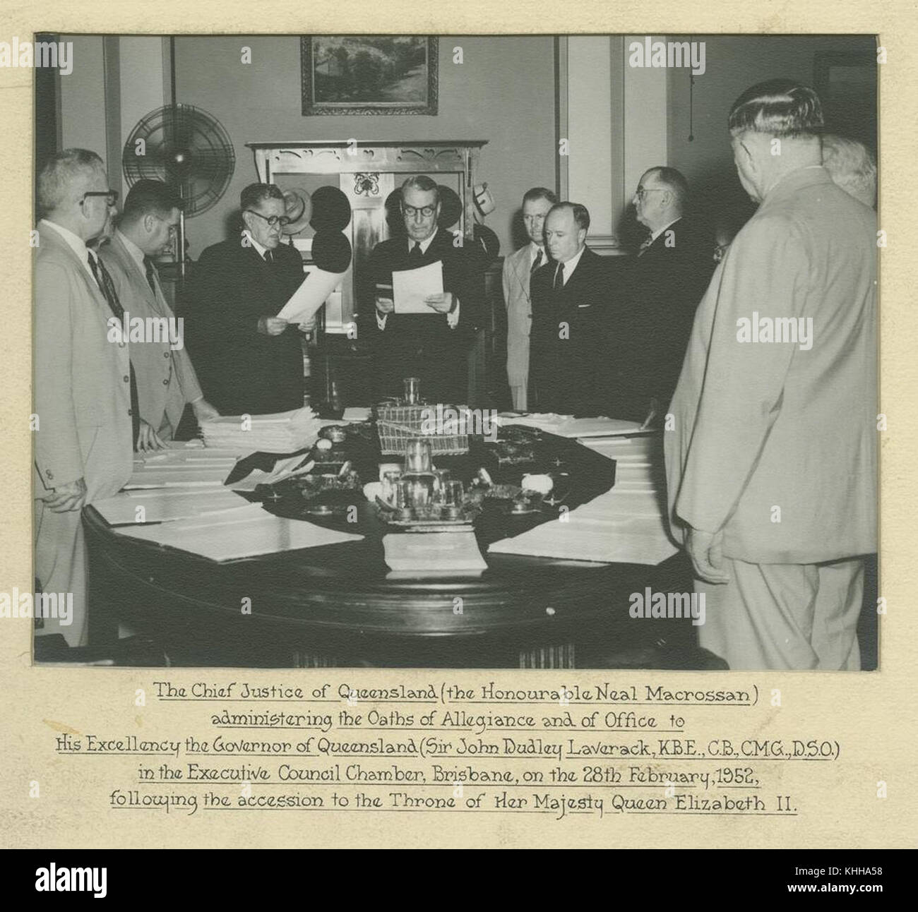 2 195471 Sir John Dudley Lavarack taking the Oath of Allegiance, 1952 ...