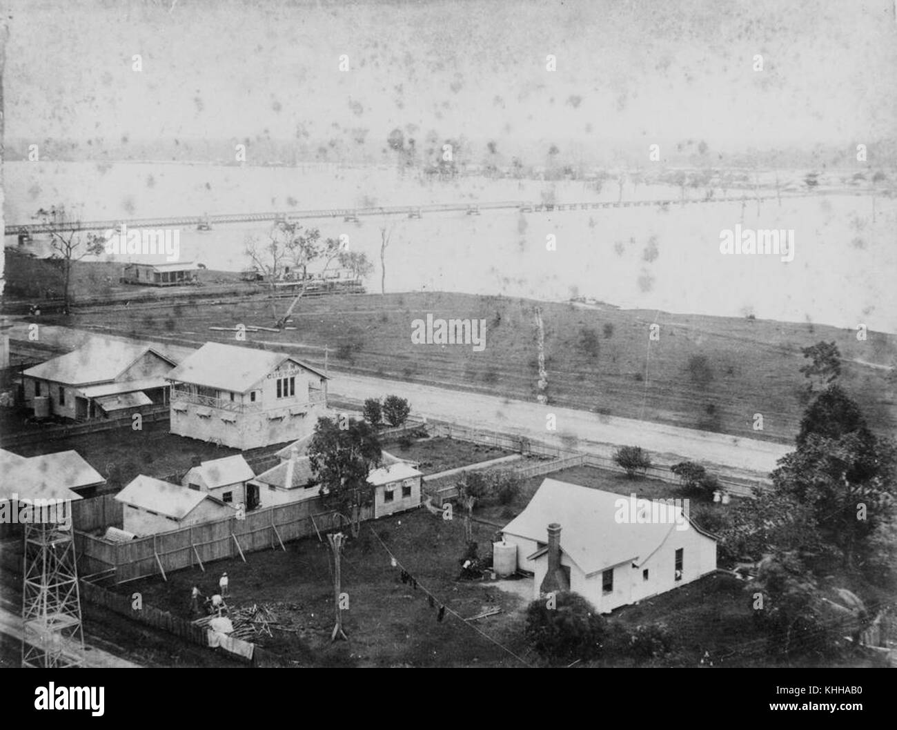 1 391065 Railway Bridge and the Burnett River in Bundaberg during a ...