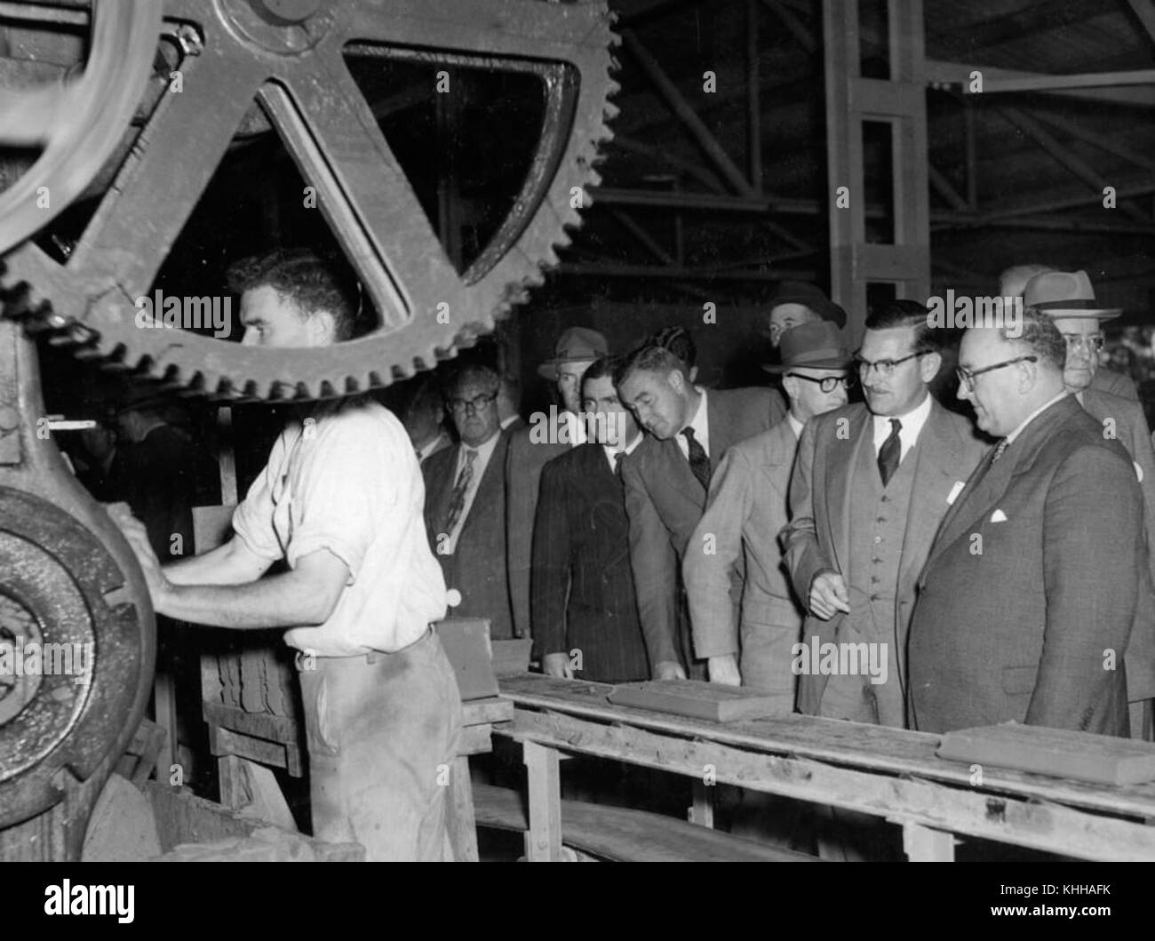 1 206501 Vincent Gair inspecting Wunderlich Tile factory at Northgate ...