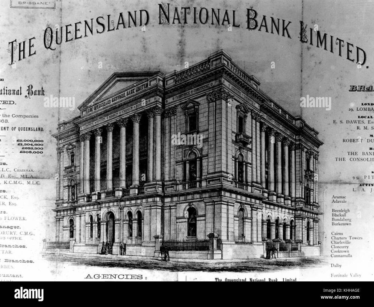 1 82519 Queensland National Bank Limited, Brisbane, ca. 1887 Stock ...