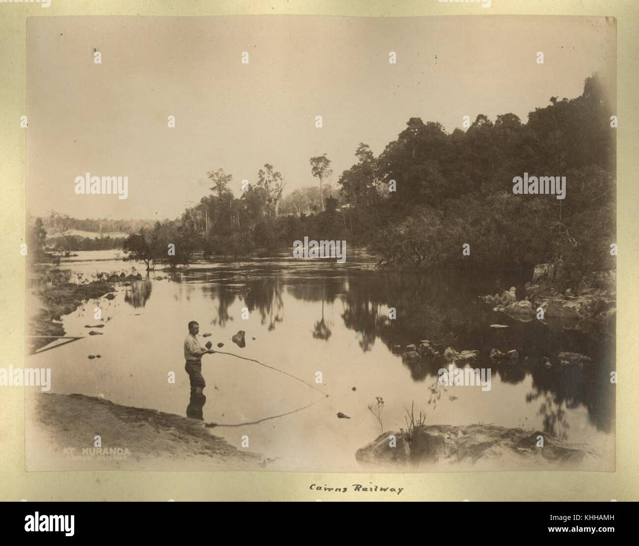 1 242350 Fishing by the Barron River at Kuranda Stock Photo - Alamy