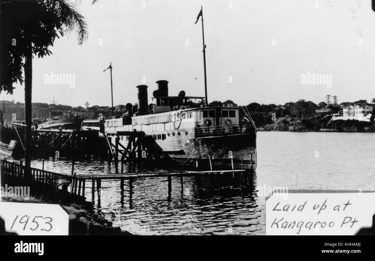 This image shows the Koopa, a vessel docked at Kangaroo Point, Brisbane ...
