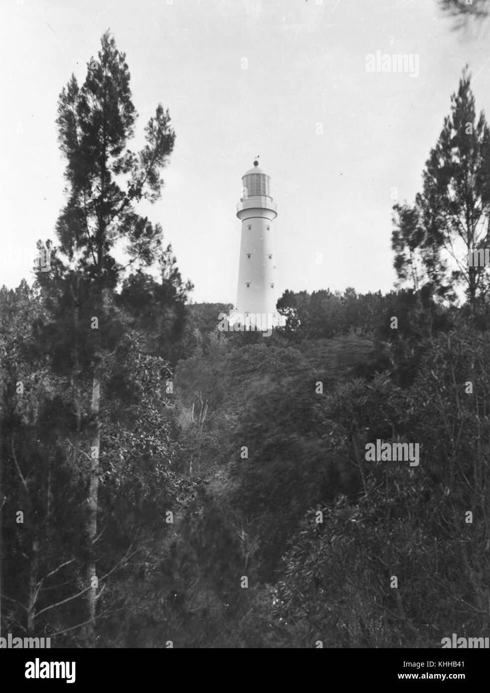 View of the Sandy Cape Lighthouse from lower on the promintory, ca ...