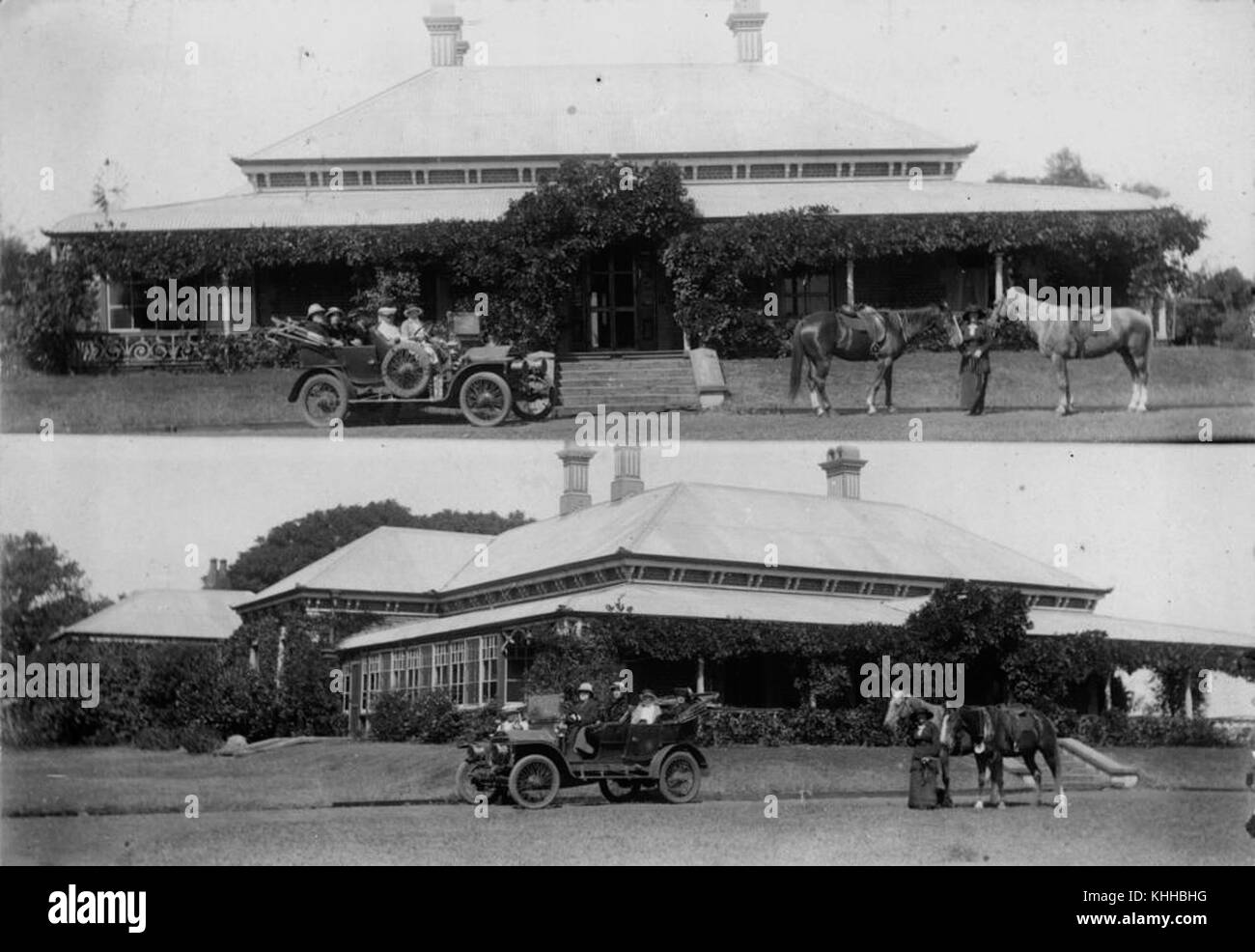 Two historical views of the Wyalla residence in Toowoomba, Australia ...