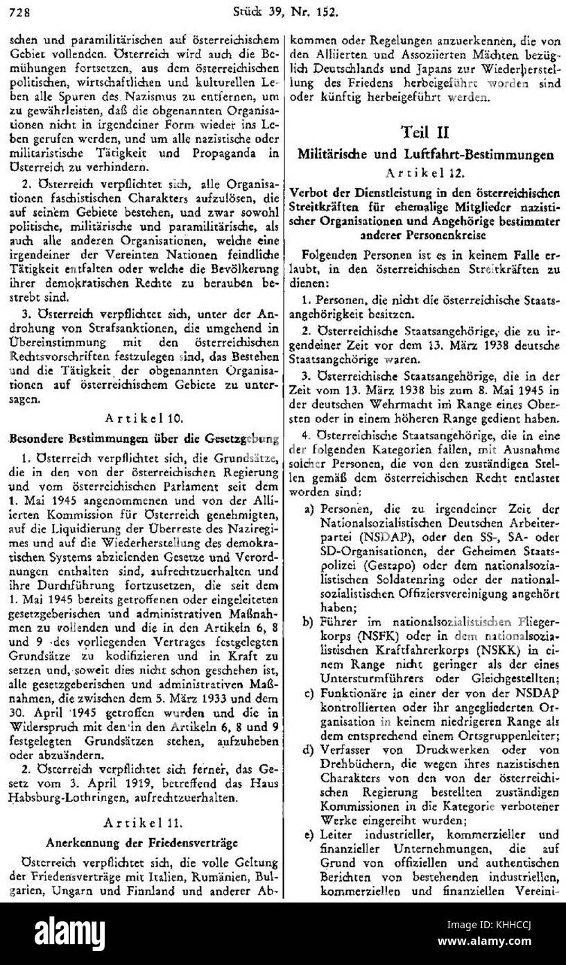 Bundesgesetzblatt (Austria) 1955 0728 Stock Photo - Alamy