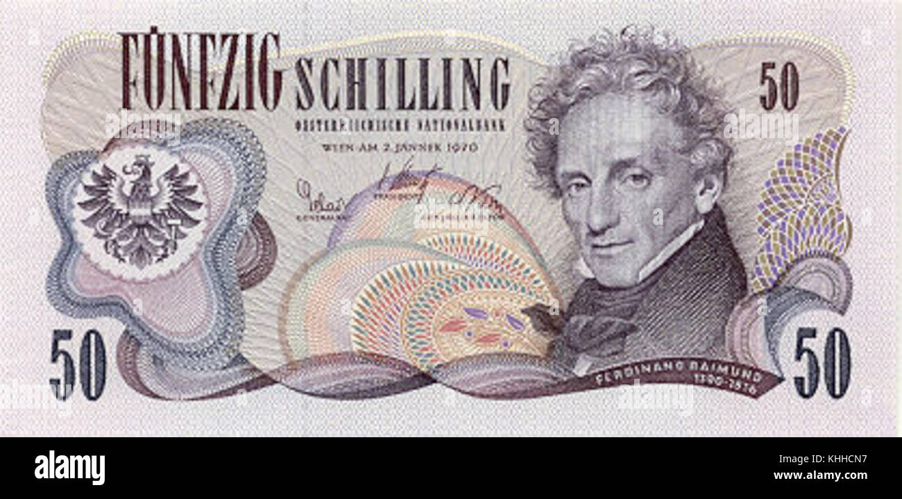 50 Schilling Ferdinand Raimund obverse Stock Photo - Alamy