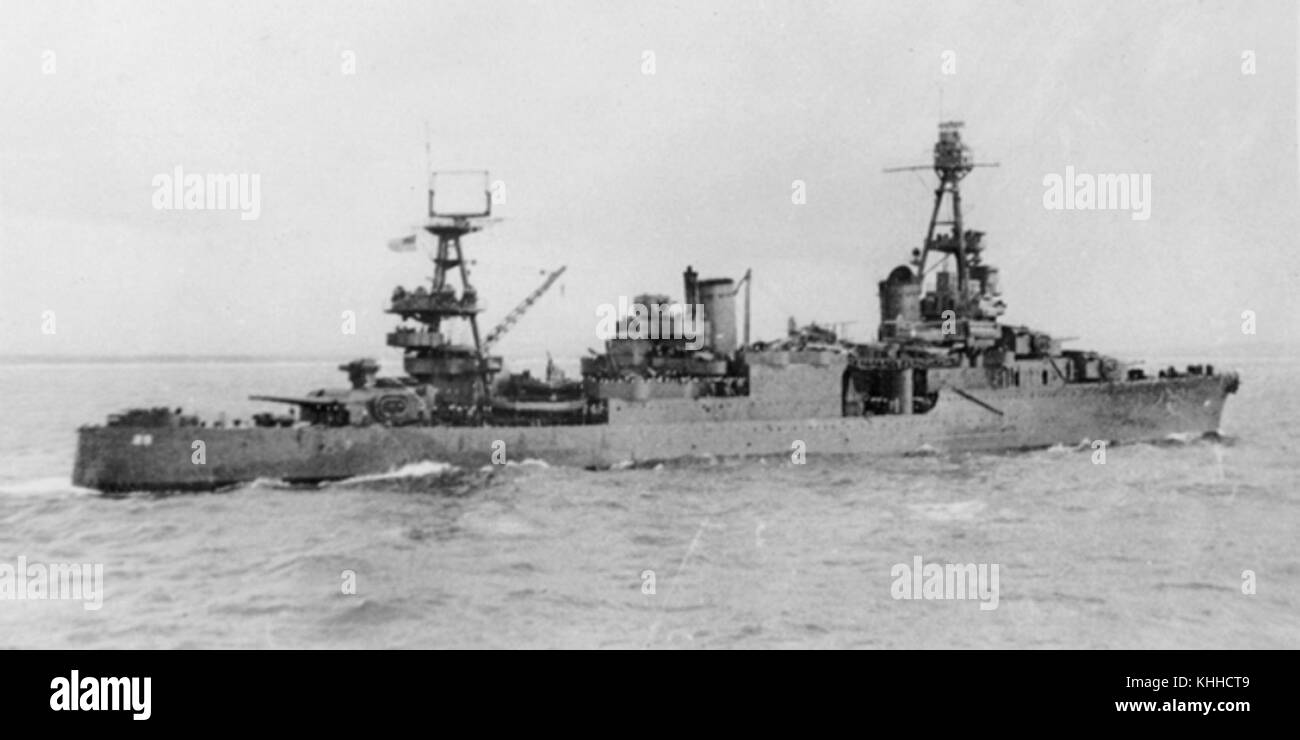 USS Chicago (CA-29) off Guadalcanal Aug 1942 Stock Photo - Alamy