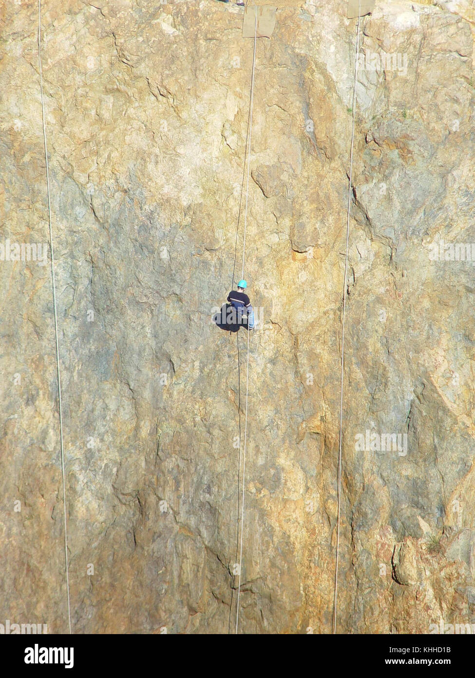 Abseiler royce on the wall Stock Photo - Alamy