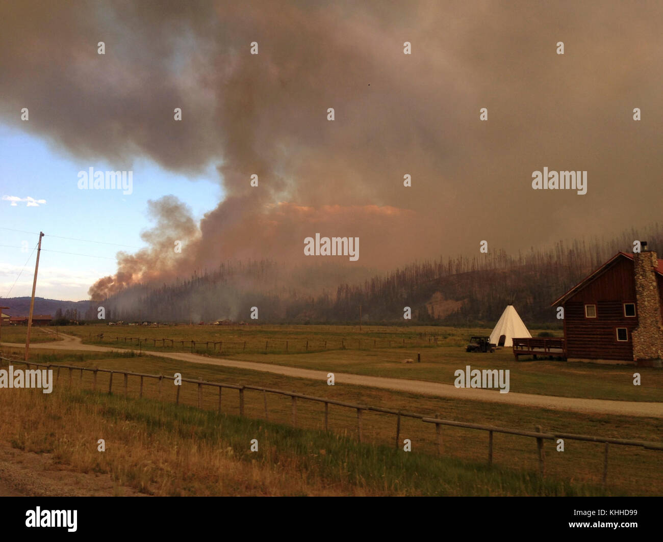 The Cliff Creek Fire located in the Teton National Forest near ...