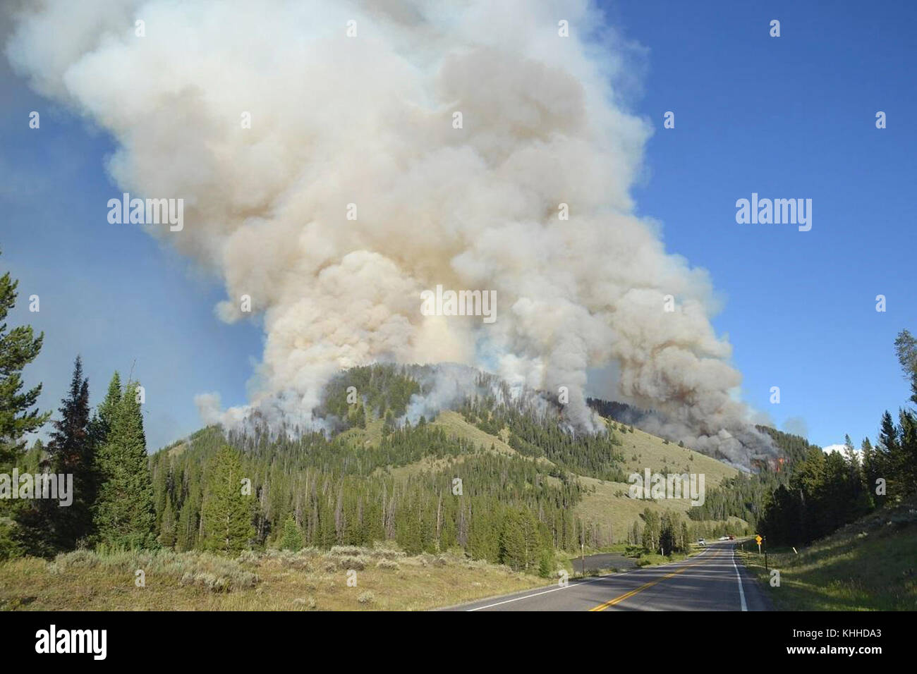 The Cliff Creek Fire located in the Teton National Forest near ...