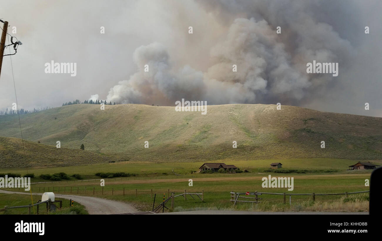 The Cliff Creek Fire located in the Teton National Forest near ...