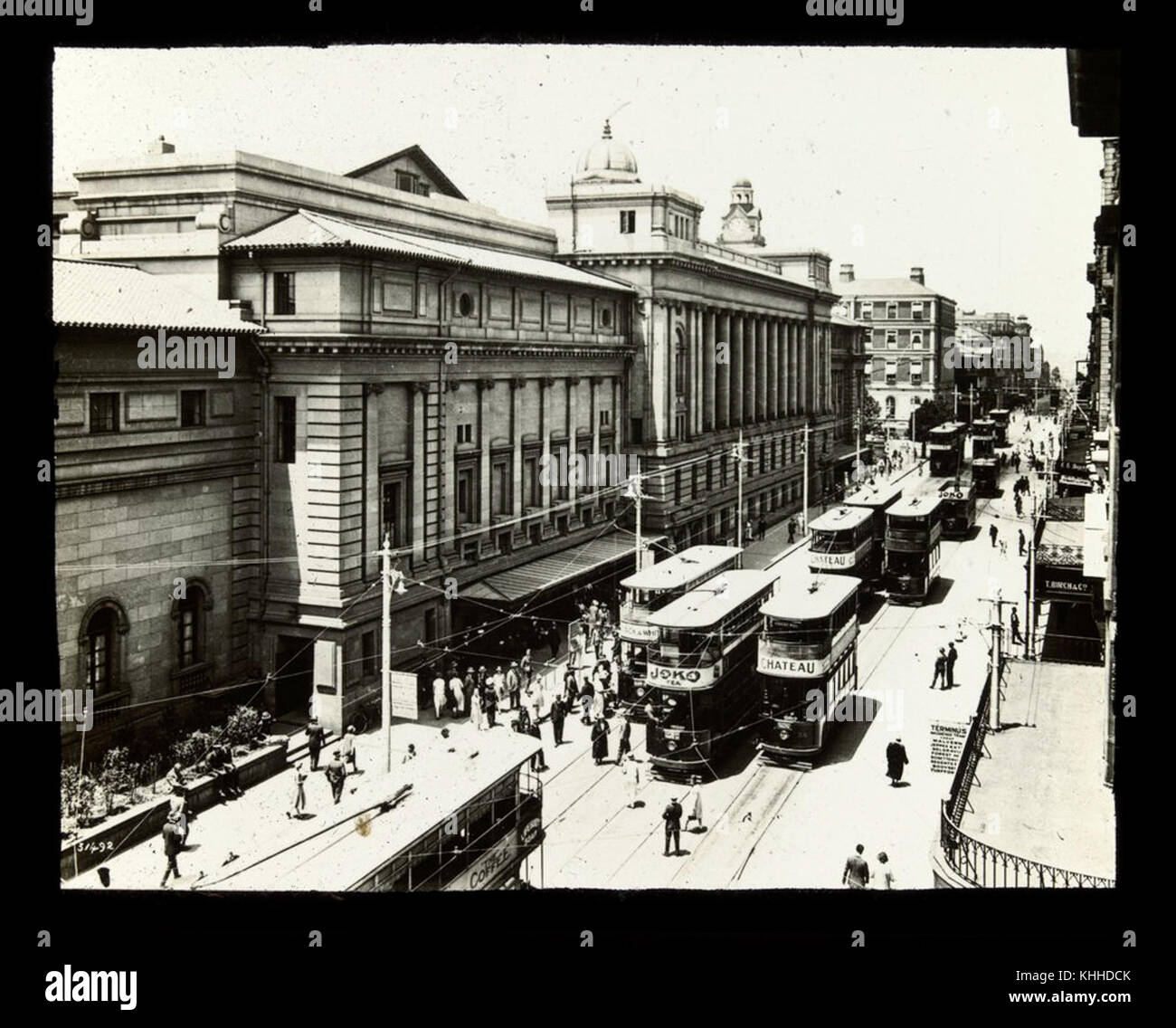 Trams outside Cape Town Railway Station, Adderley Street Stock Photo ...